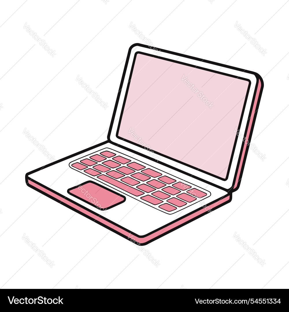 Minimalist pink laptop Royalty Free Vector Image