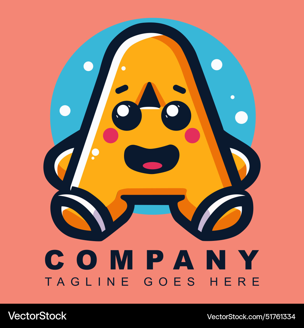 Playful and fun letter a logo featuring cartoon Vector Image