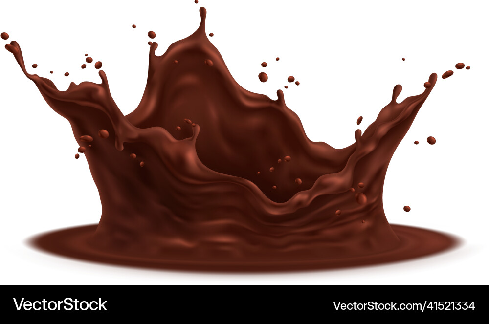 Realistic chocolate splatter composition Vector Image