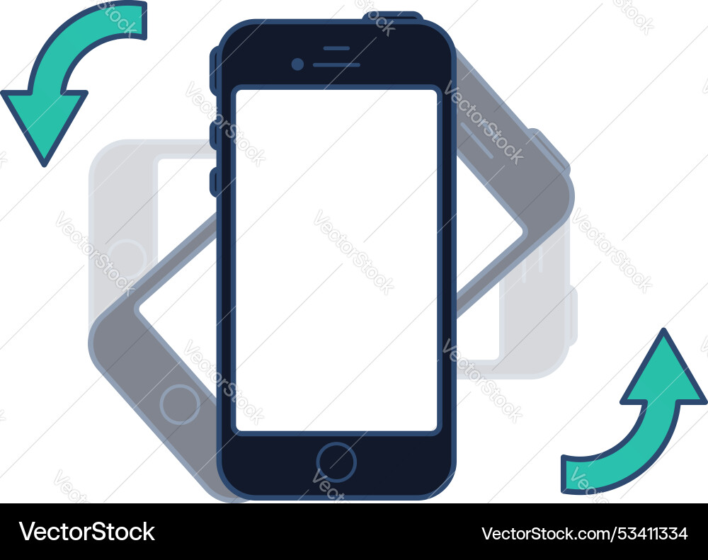 Rotate your phone instruction in a flat style Vector Image