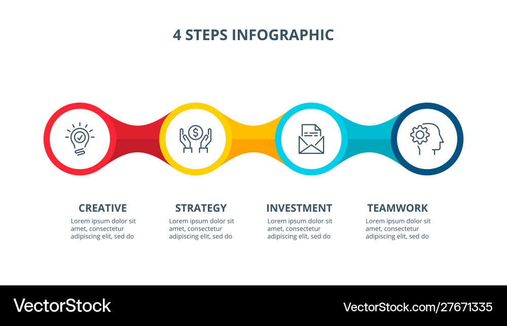 Abstract elements graph diagram with 4 steps Vector Image