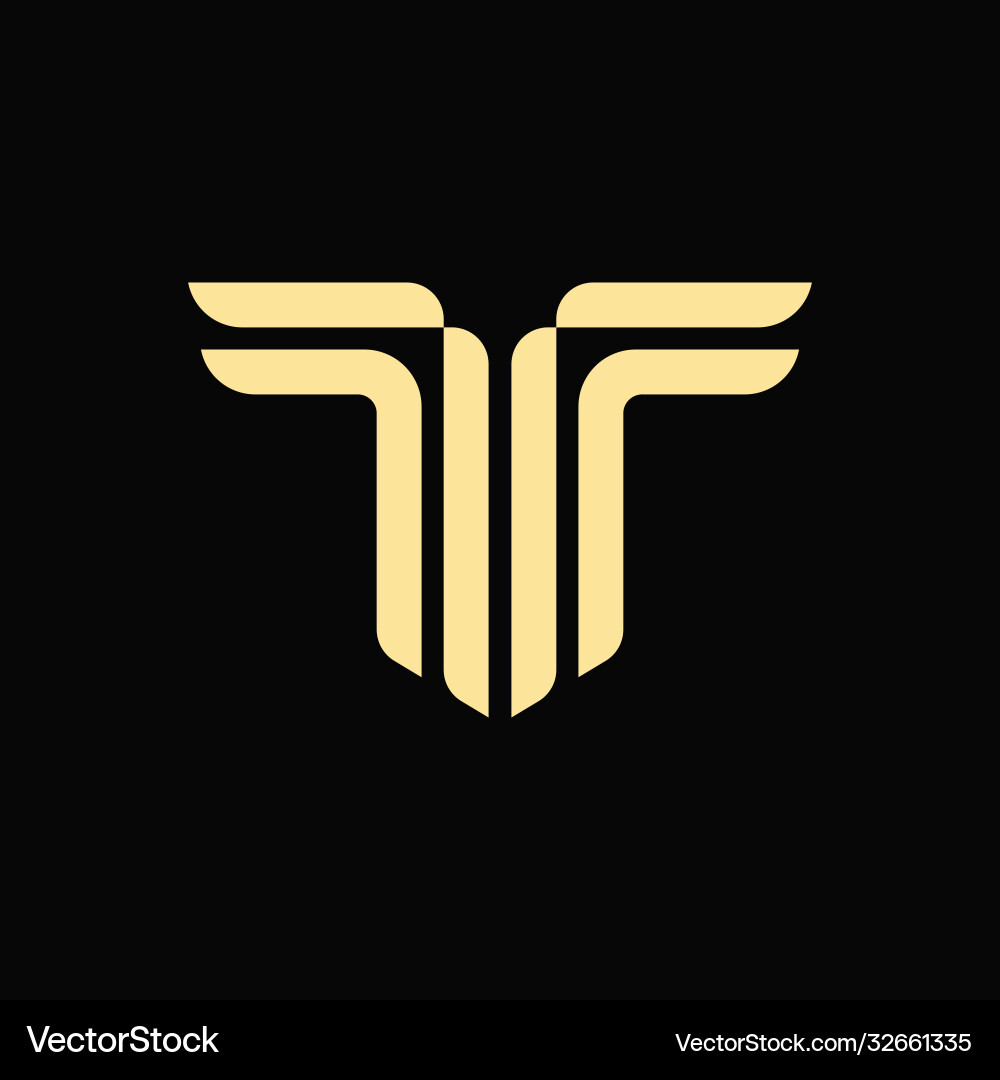 Alphabet letter t monogram logo Royalty Free Vector Image