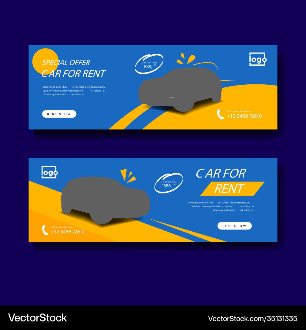 Car Rental Facebook Cover Template Royalty Free Vector Image
