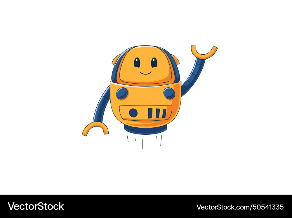 Cute mecha robot character design Royalty Free Vector Image