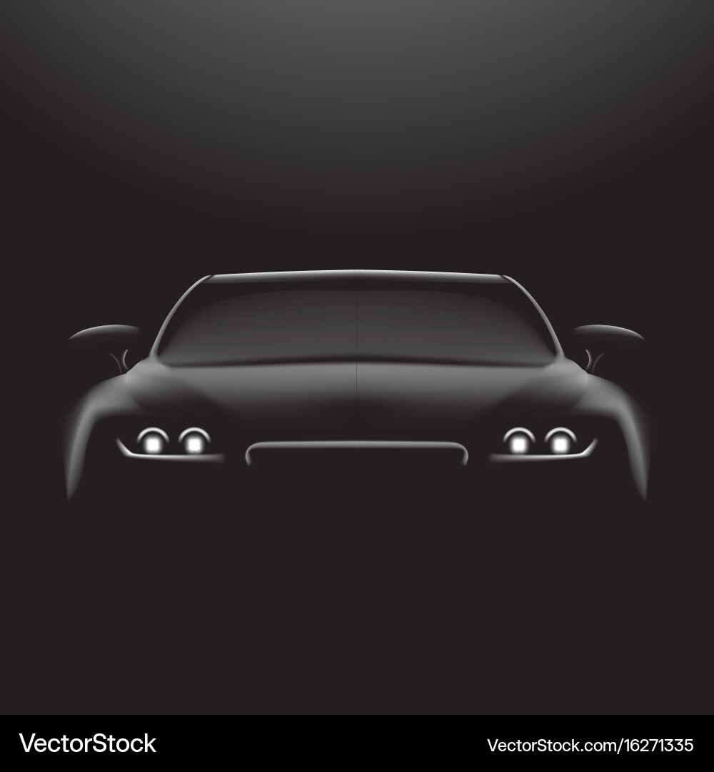 Dark Car Front View Royalty Free Vector Image - VectorStock
