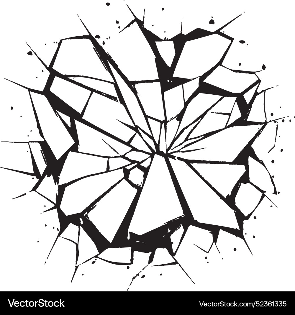 Fragmented fantasy broken glass designprism pulse Vector Image