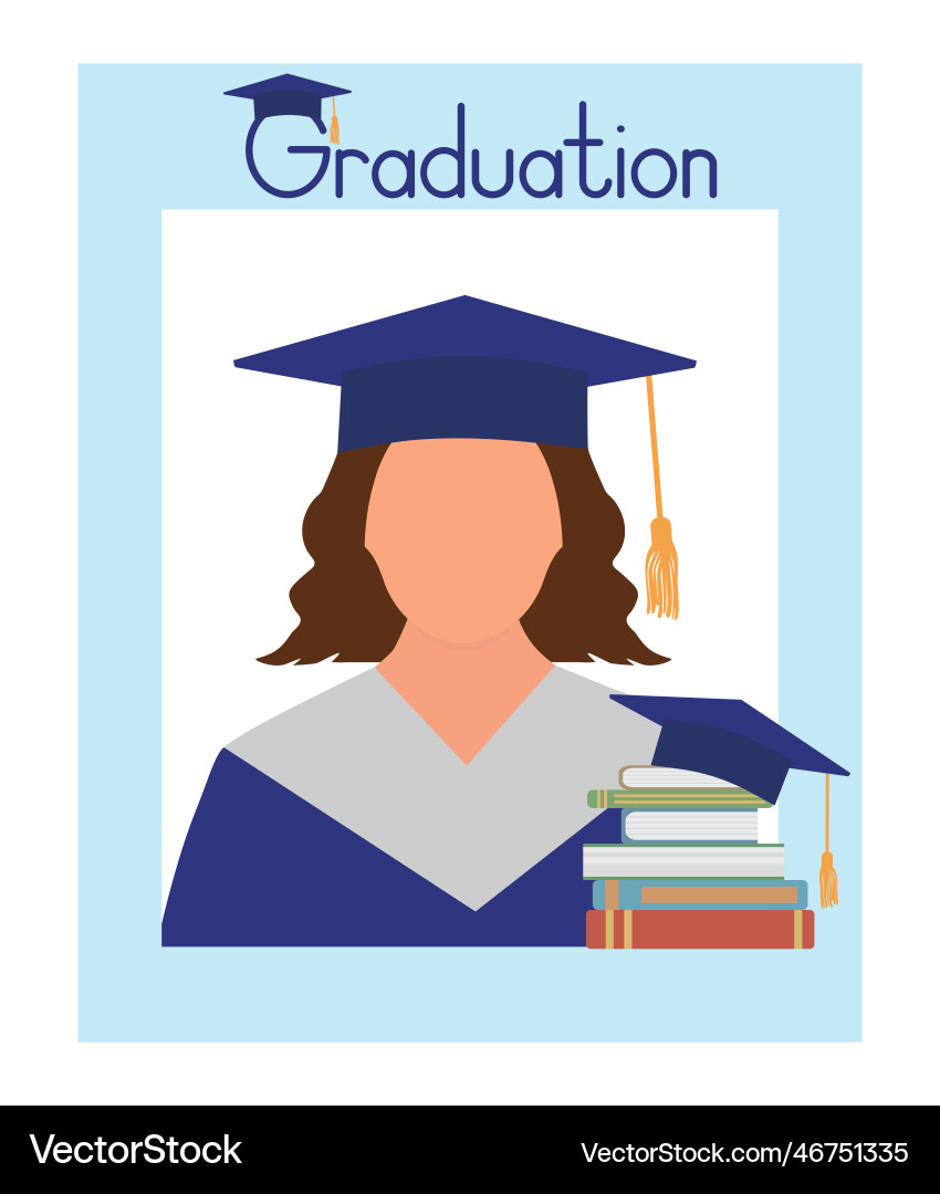 Frame for graduation photo booth props graduate Vector Image