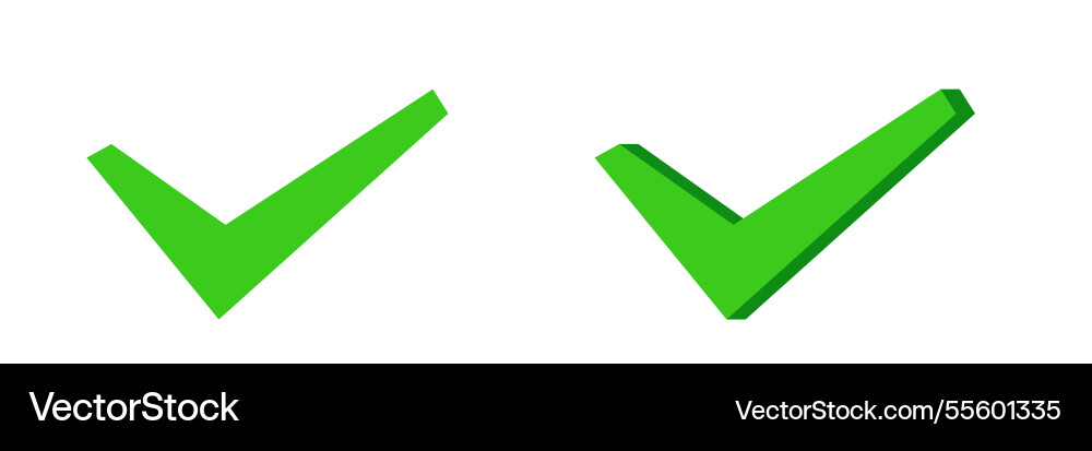 Green check marks for approval and success Vector Image