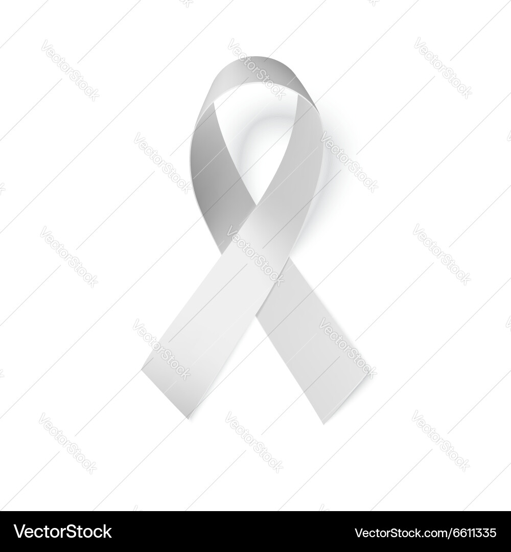 Grey awareness ribbon Royalty Free Vector Image