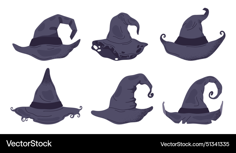 Halloween witch pointy hats spooky thorn wizard Vector Image