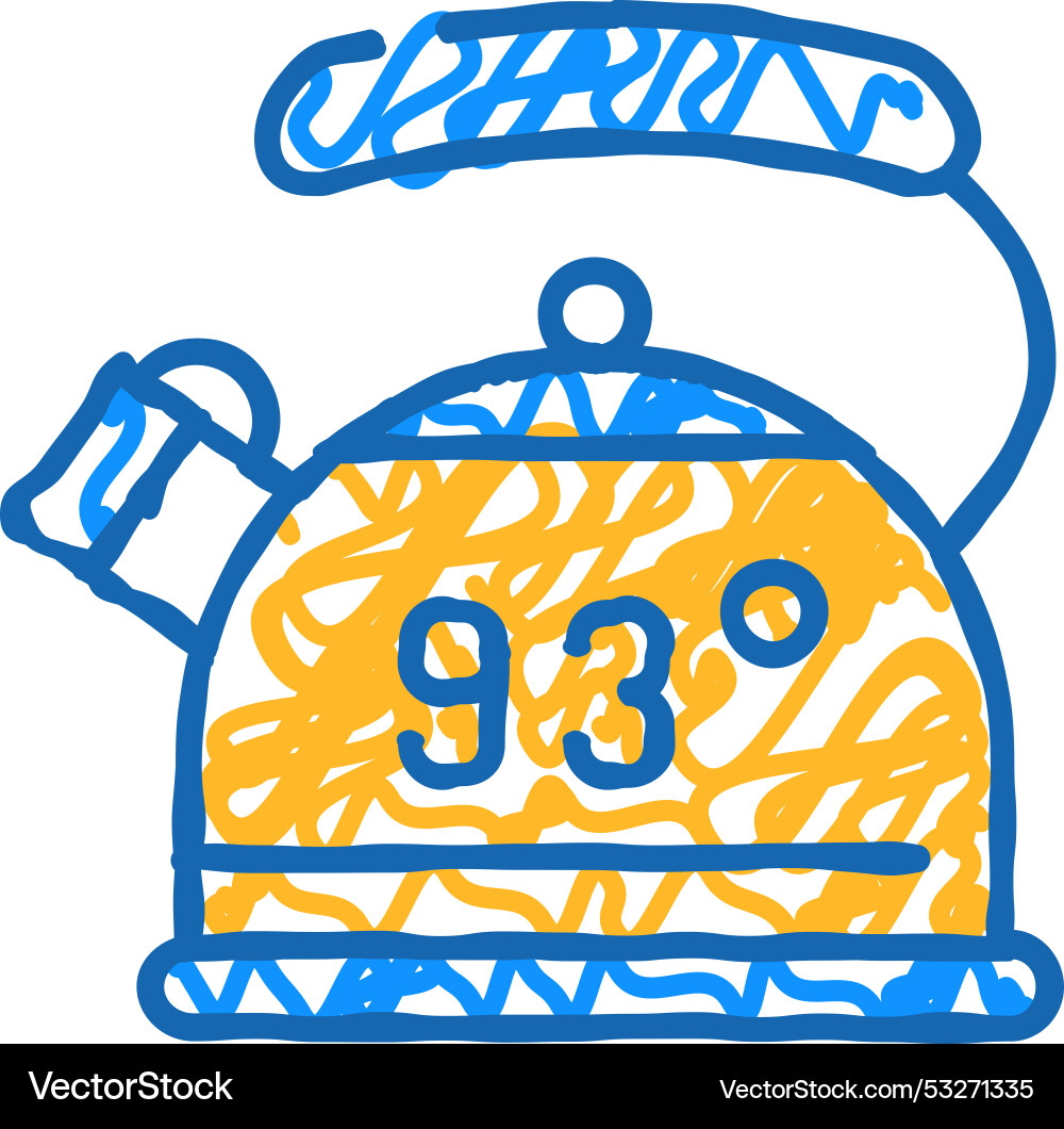 Kettle for boiling water icon doodle Royalty Free Vector
