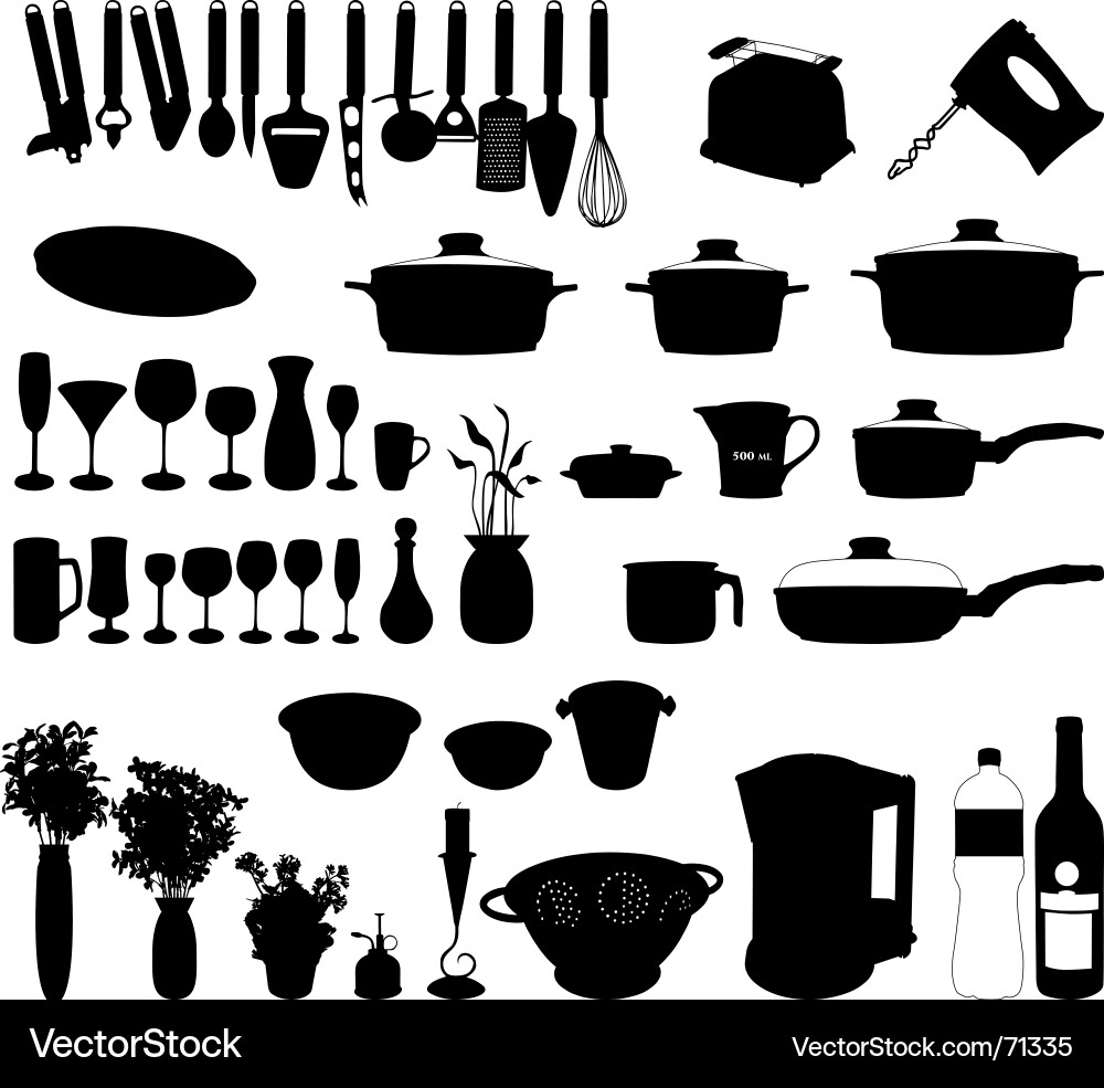 Kitchen objects Royalty Free Vector Image - VectorStock