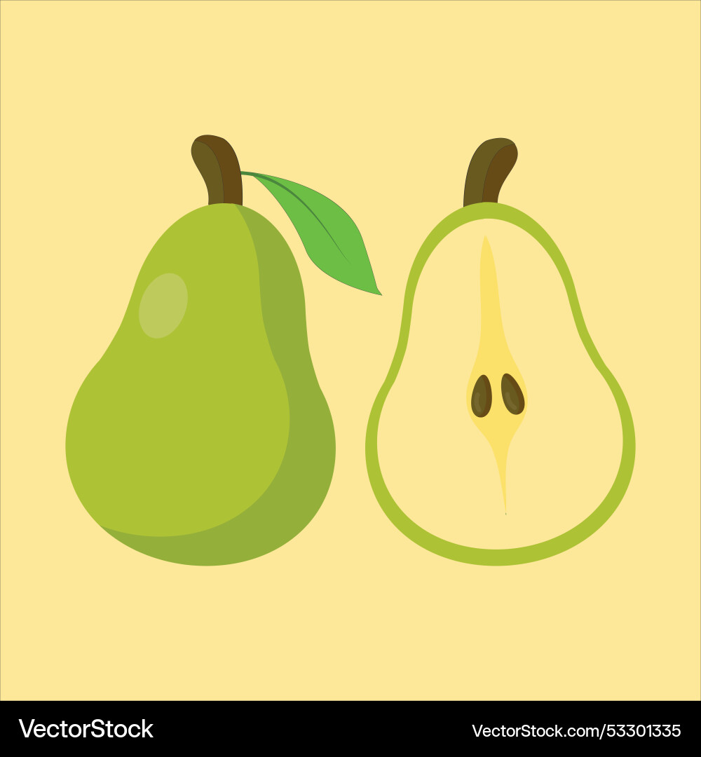 Pear fresh fruit icon cartoon pear Royalty Free Vector Image