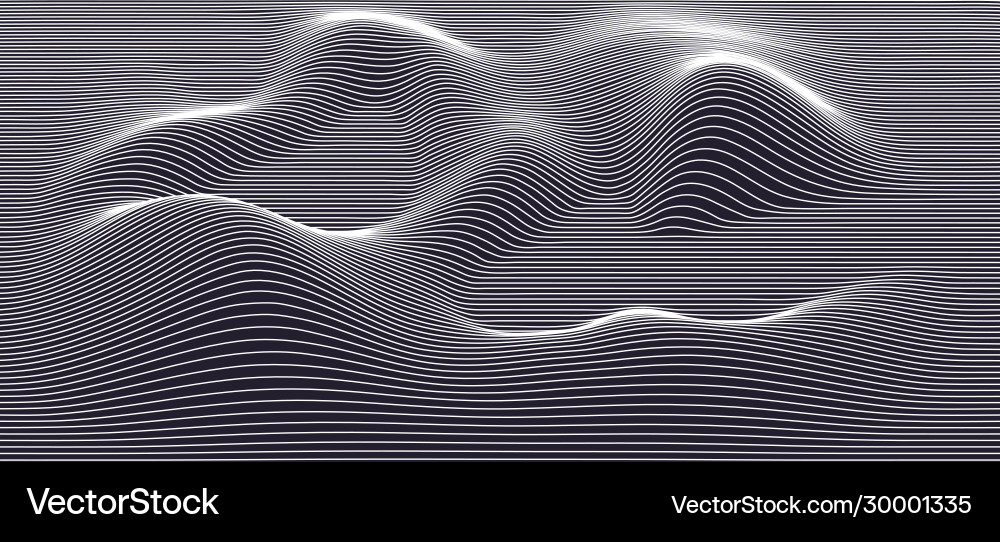 Signal amplitude in 3d space sound Royalty Free Vector Image