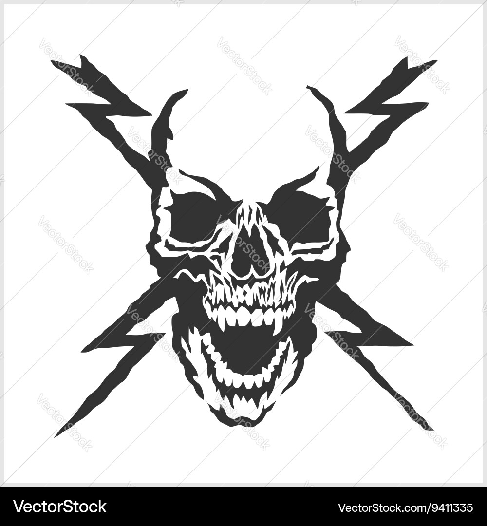 Skull danger sign Royalty Free Vector Image - VectorStock