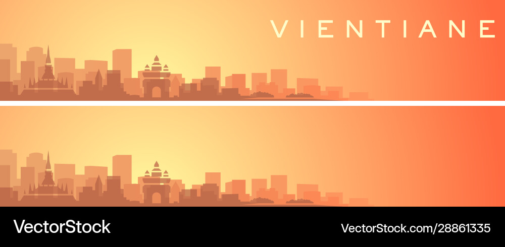 Vientiane beautiful skyline scenery banner Vector Image