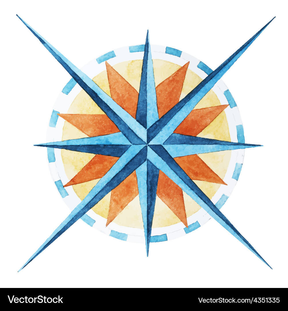 Wind rose compass Royalty Free Vector Image - VectorStock