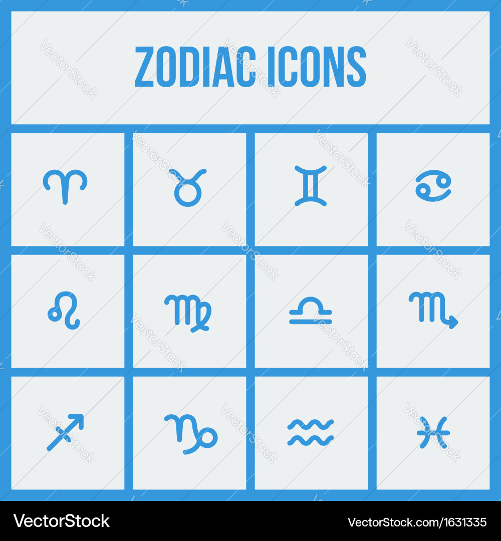 Zodiac signs Royalty Free Vector Image - VectorStock