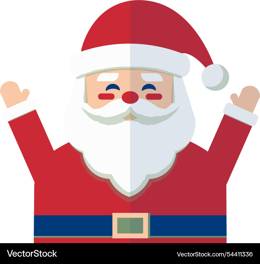 Cheerful santa claus character waving modern Vector Image