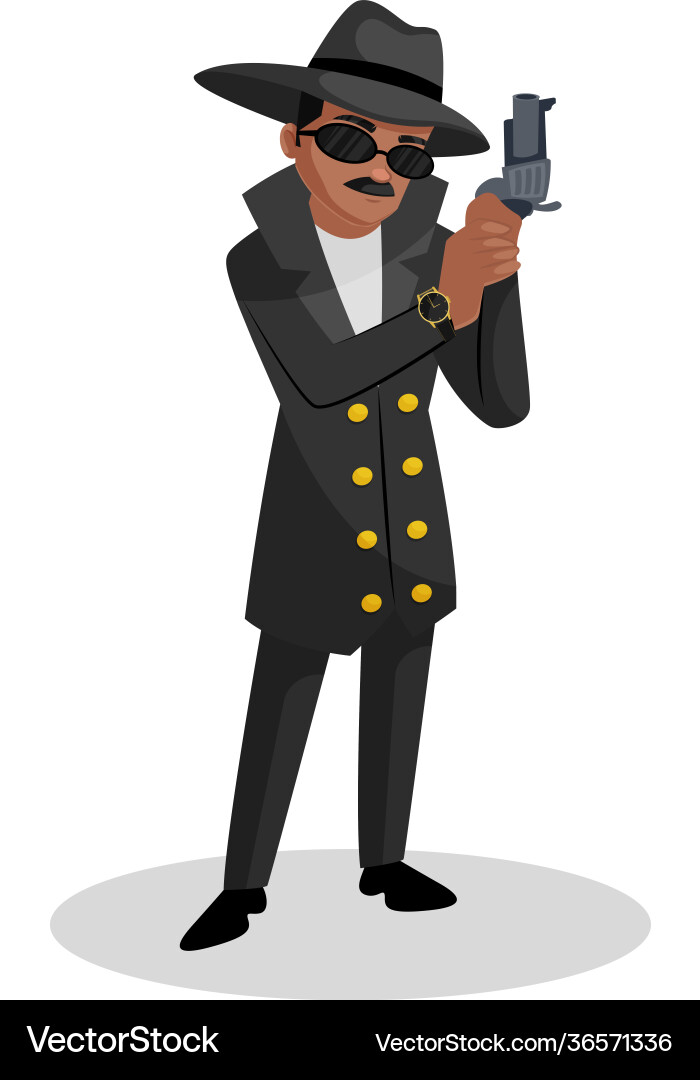 Detective man cartoon Royalty Free Vector Image