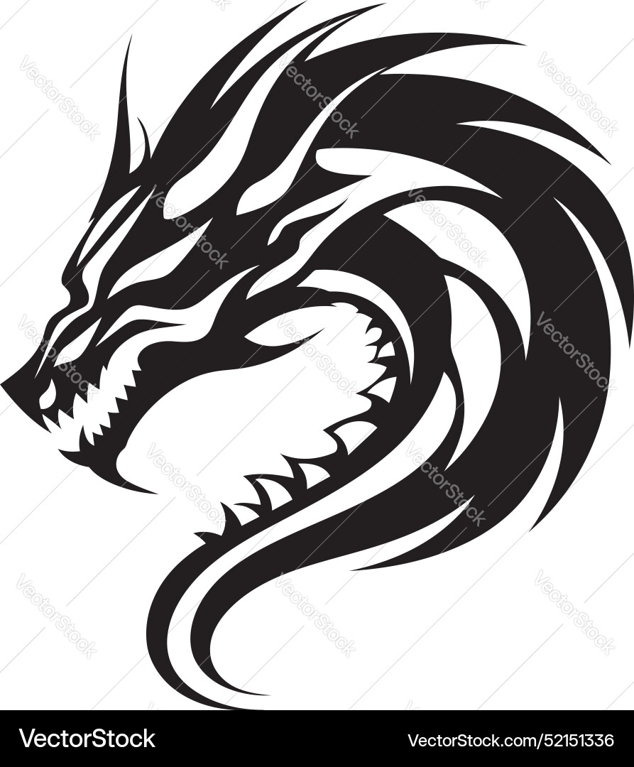 Infernal majesty dragon head emblem roaring Vector Image