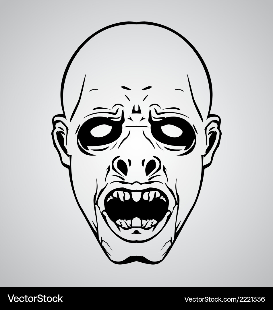 Zombie Head Portrait Royalty Free Vector Image