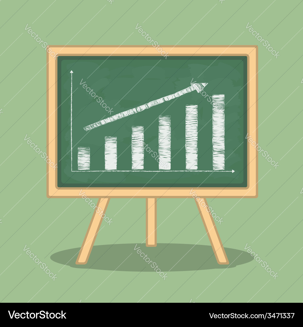 Bar Graph on Blackboard Royalty Free Vector Image