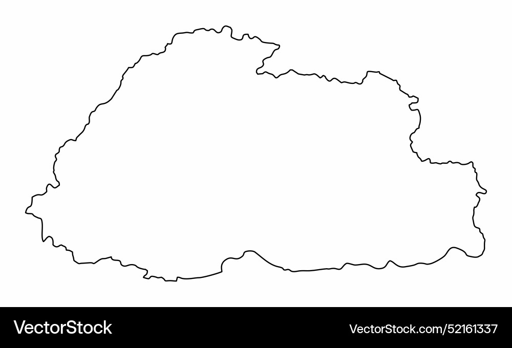 Bhutan outline map Royalty Free Vector Image - VectorStock