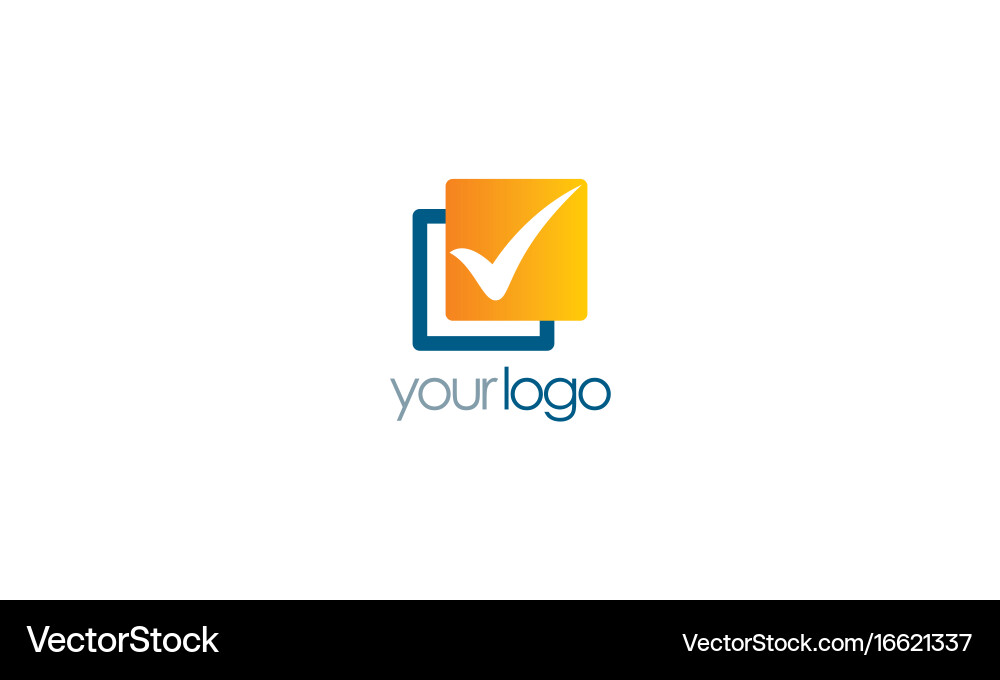 Check mark square logo Royalty Free Vector Image