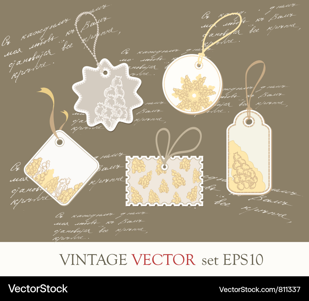 Collection of cute tags Royalty Free Vector Image