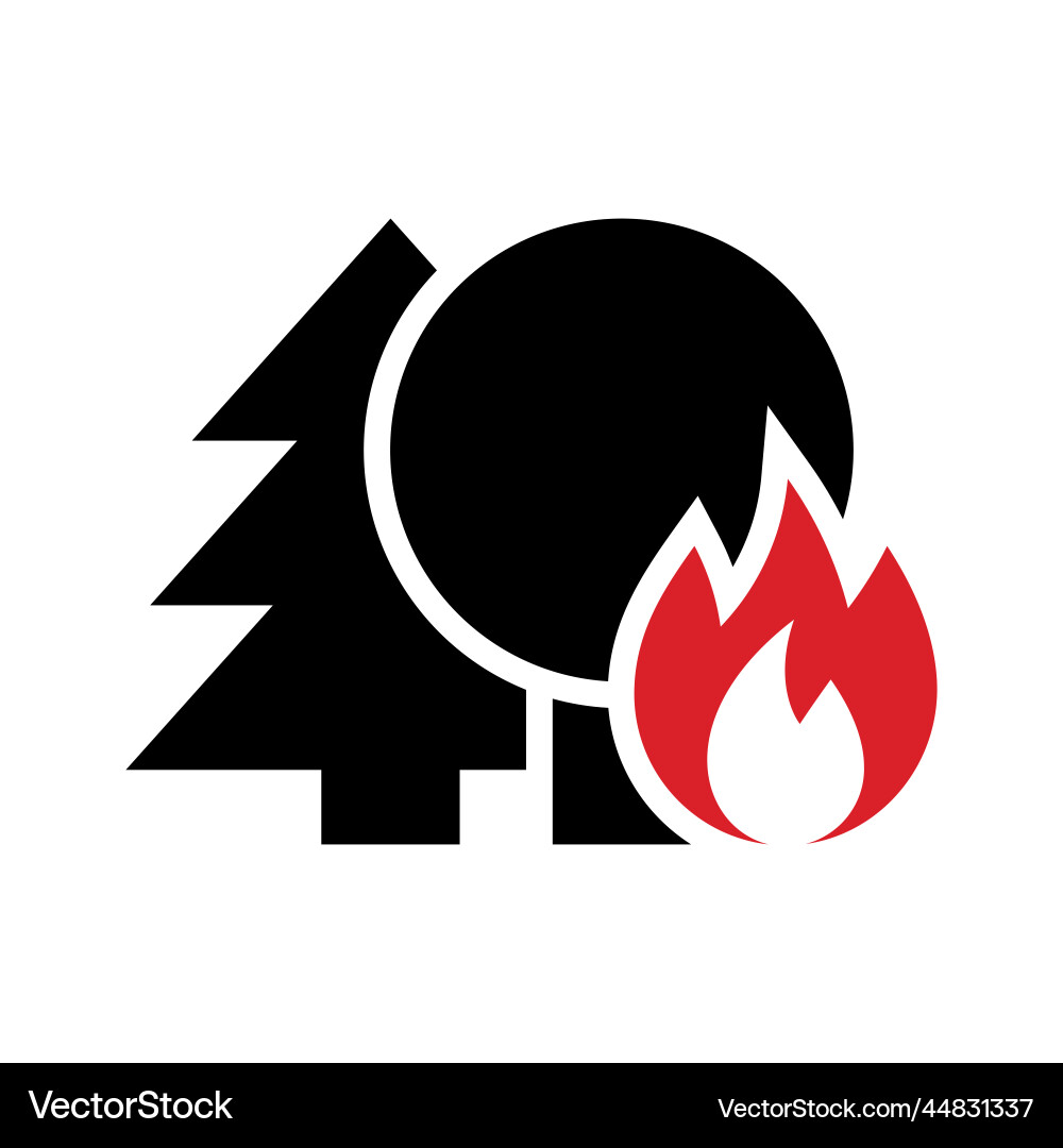 Forest fire hazard sign Royalty Free Vector Image