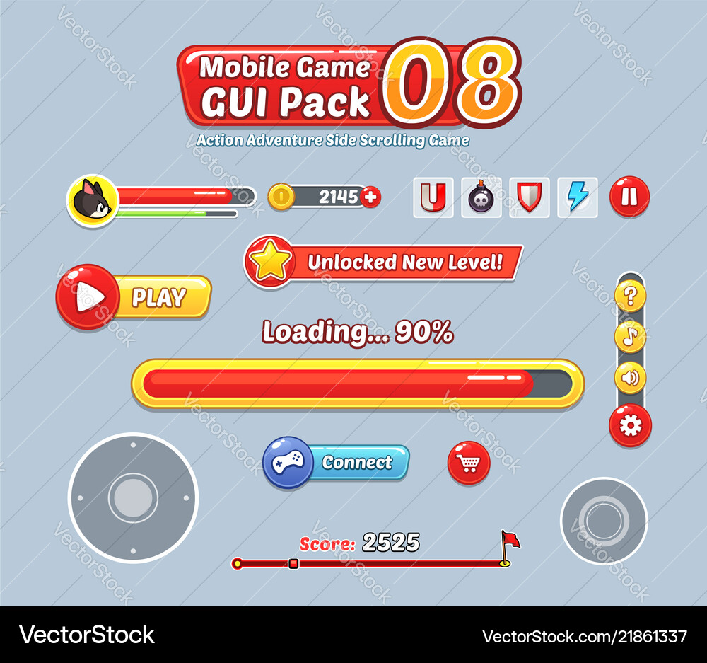Game user interface templates Royalty Free Vector Image