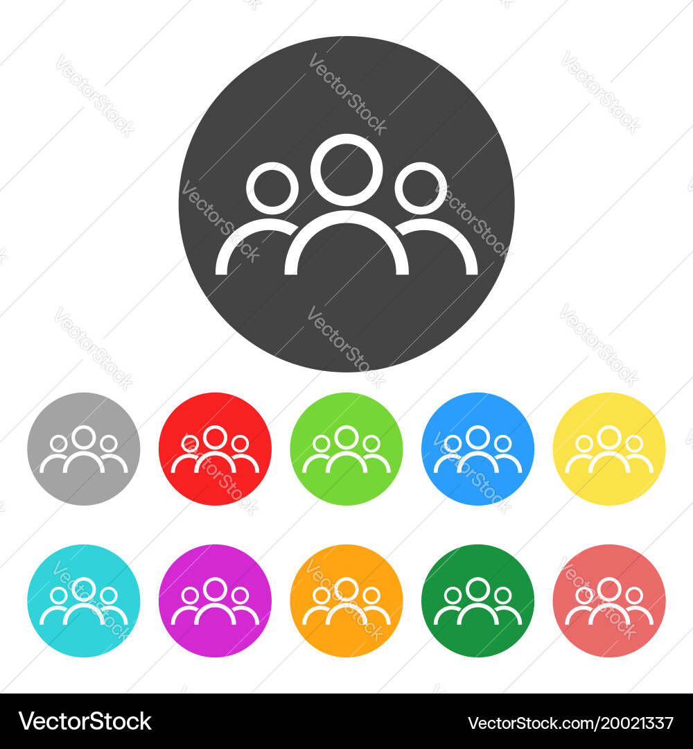 Group people icon color flat Royalty Free Vector Image