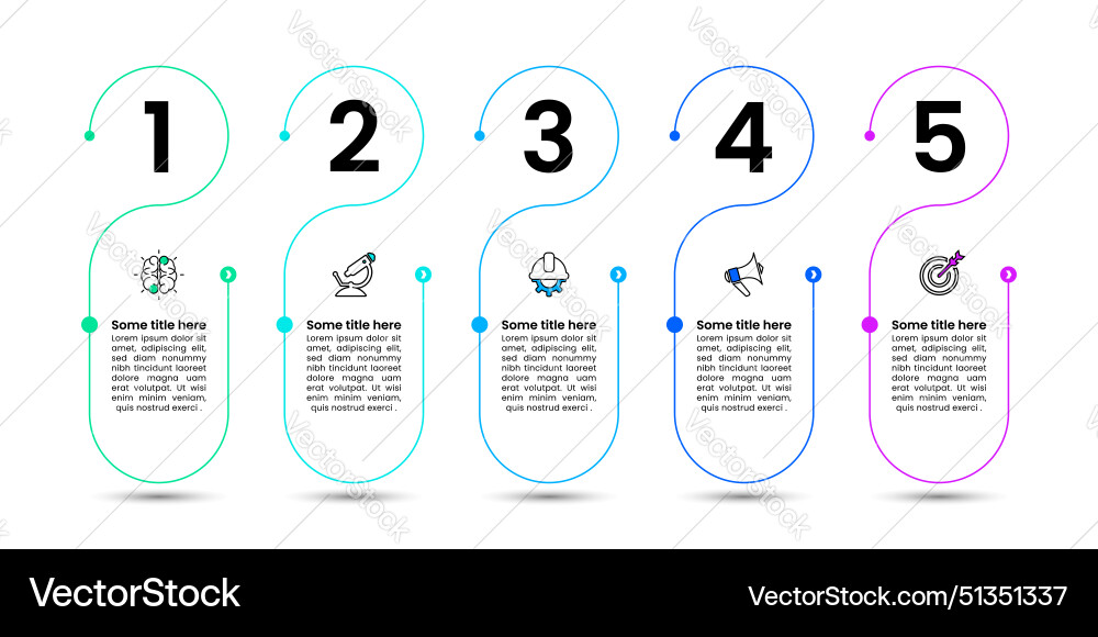 Infographic template 5 line banners with numbers Vector Image