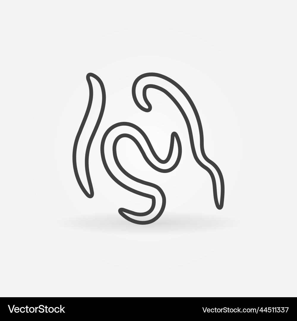 Nematodes thin line concept icon or sign Vector Image