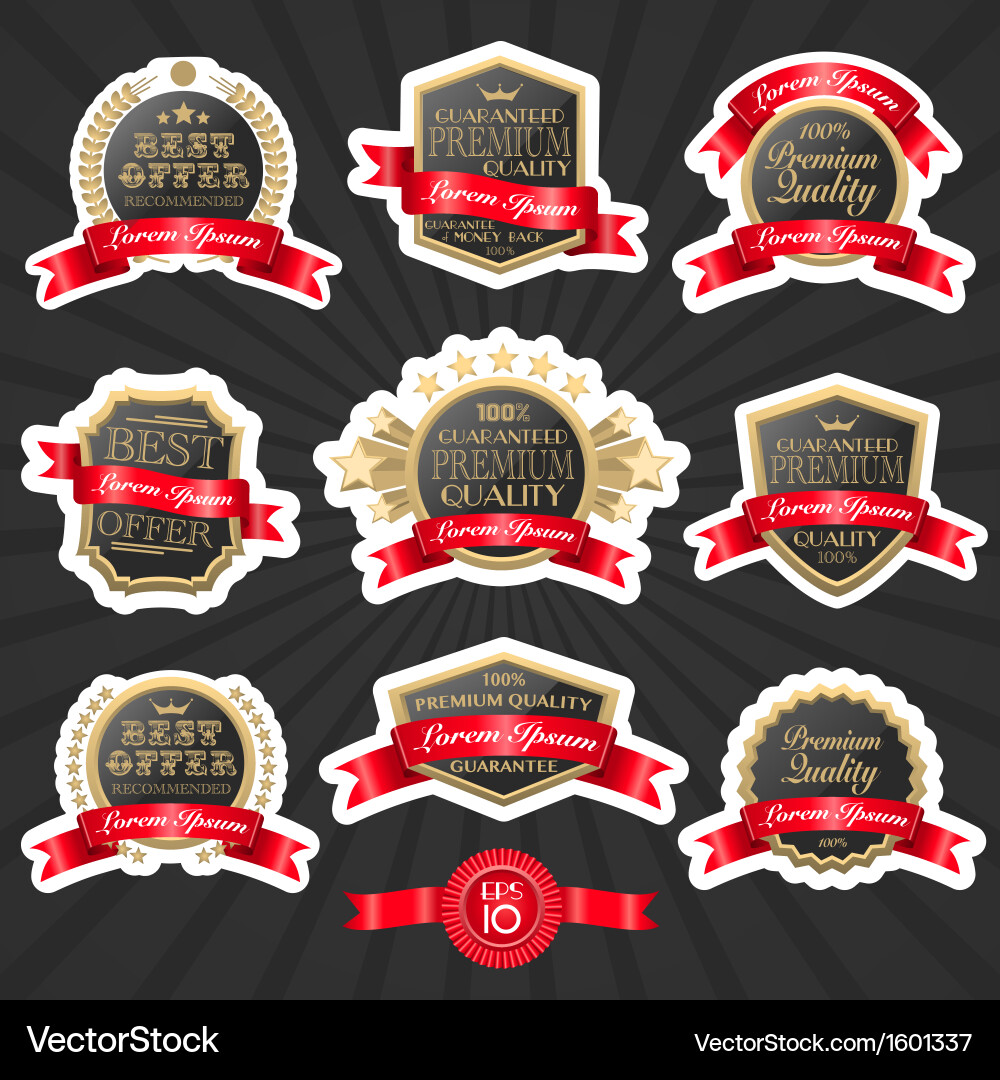 Premium quality label set 1 Royalty Free Vector Image