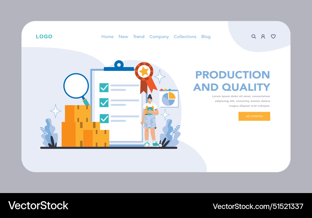 Production and quality concept flat – Royalty-Free Vector | VectorStock