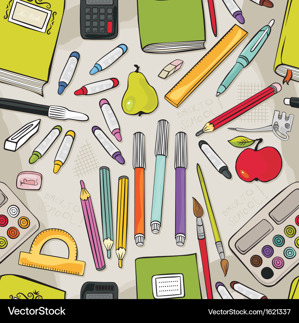 School stationery Royalty Free Vector Image - VectorStock