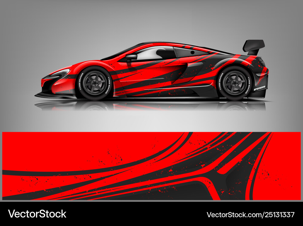 Sport car racing wrap design Royalty Free Vector Image