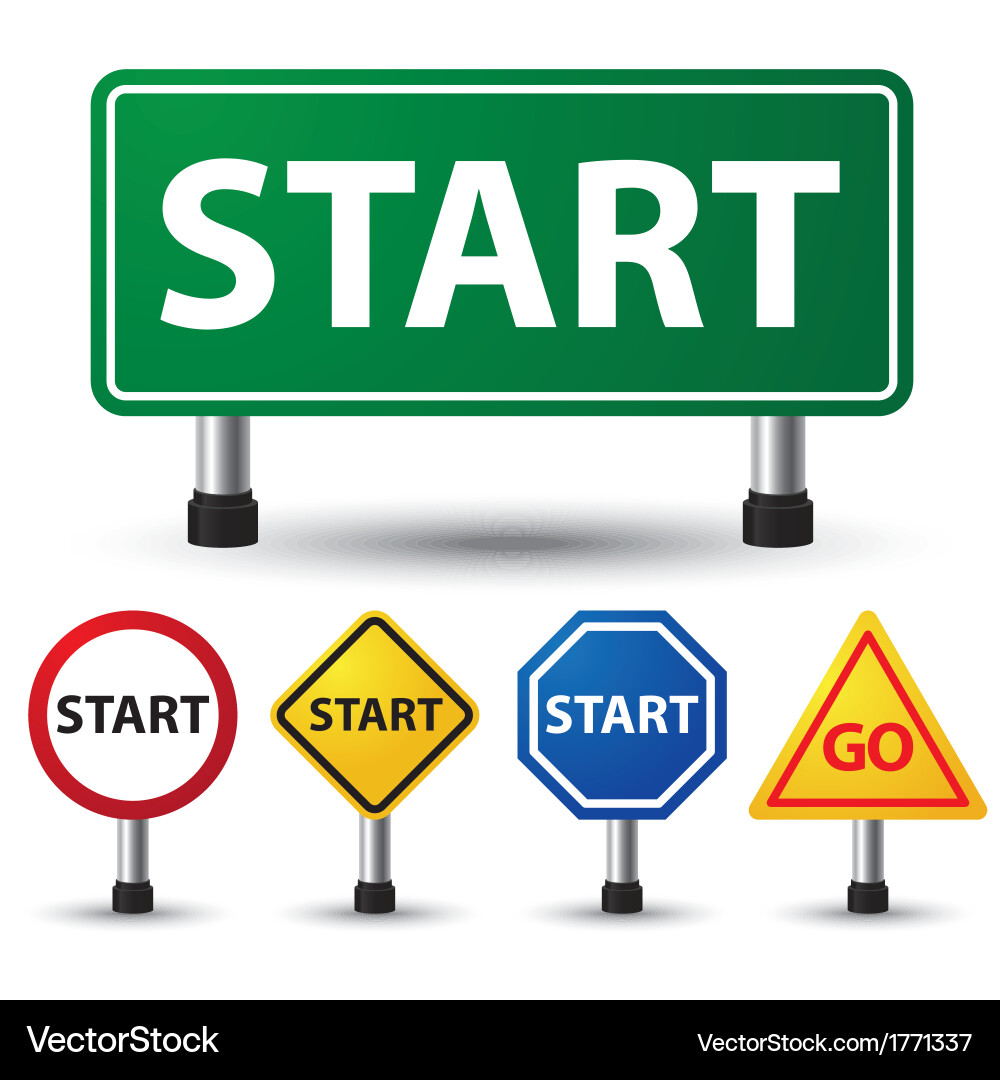Start sign Royalty Free Vector Image - VectorStock