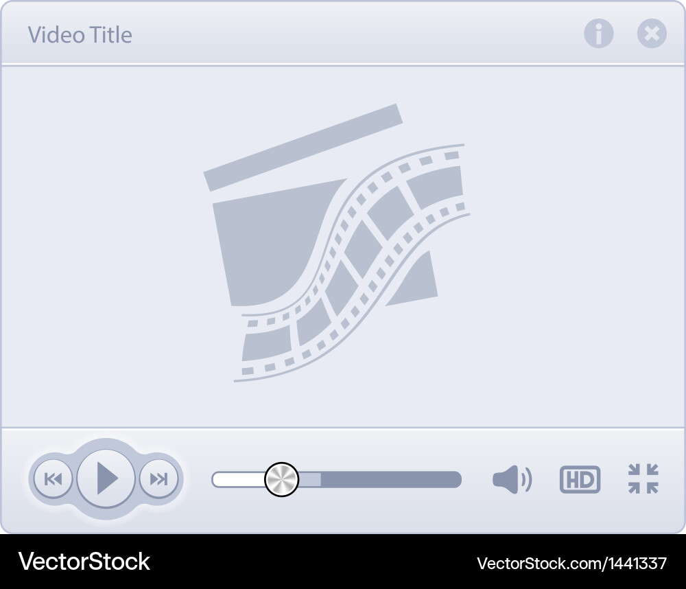 Video Player UI Kit Royalty Free Vector Image - VectorStock