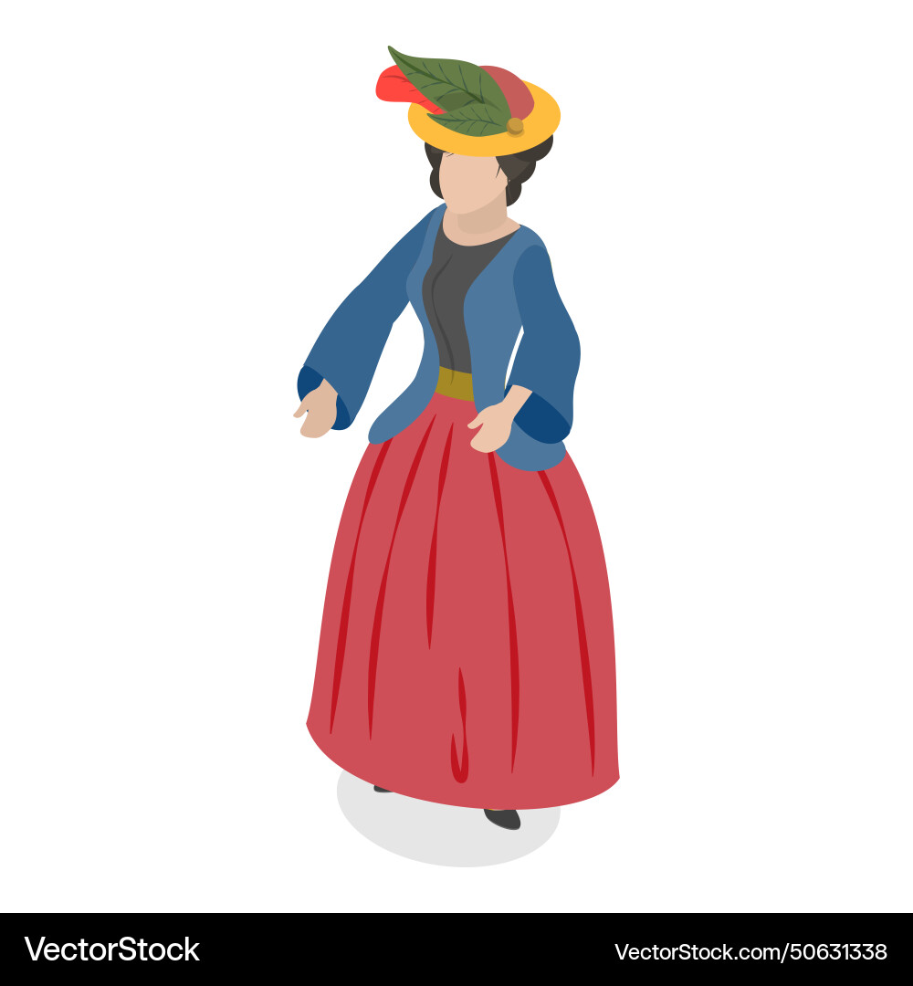 3d isometric flat set of victorian period Vector Image