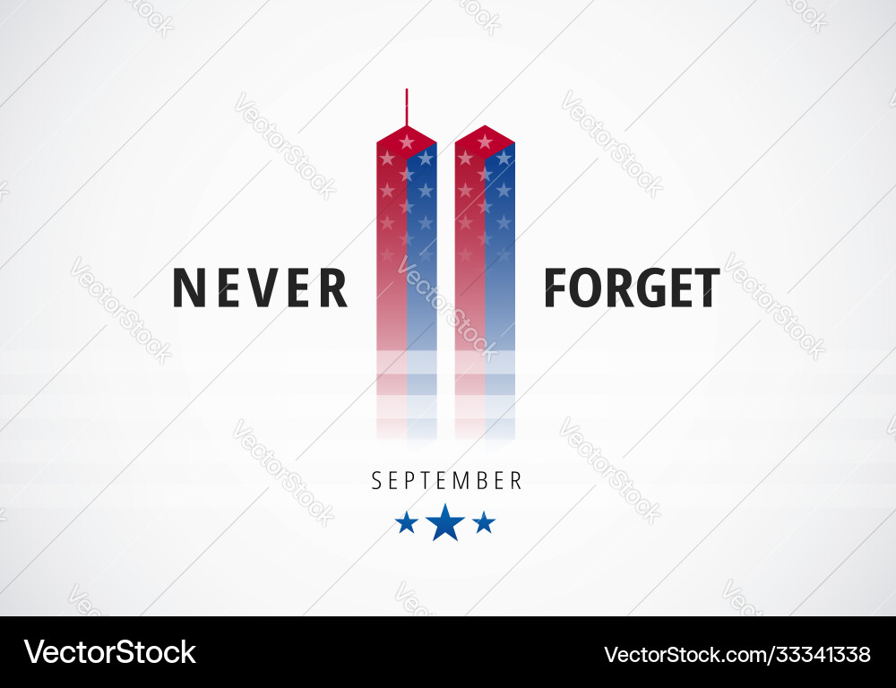 911 september 11 attacks conceptual logo banner w Vector Image