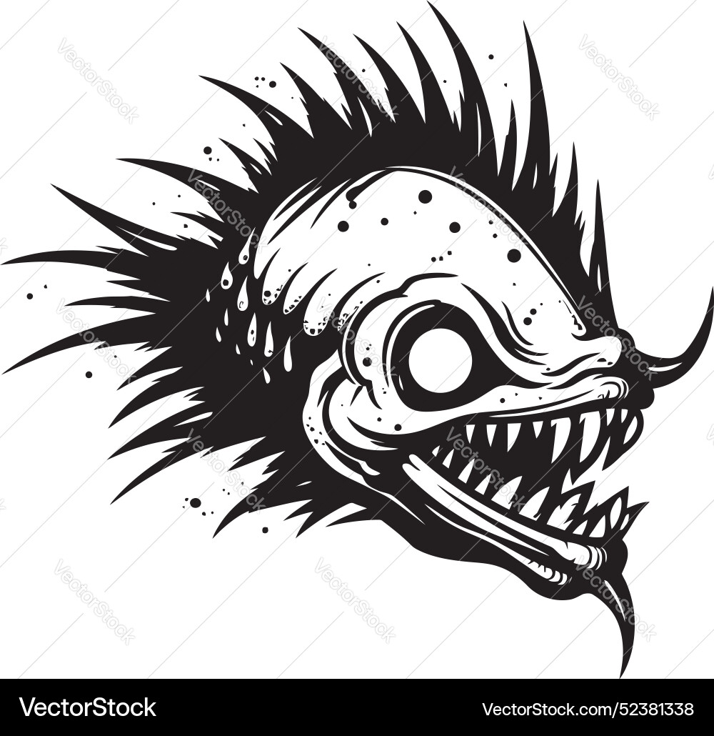 Abyssal abomination evil angler fish design Vector Image