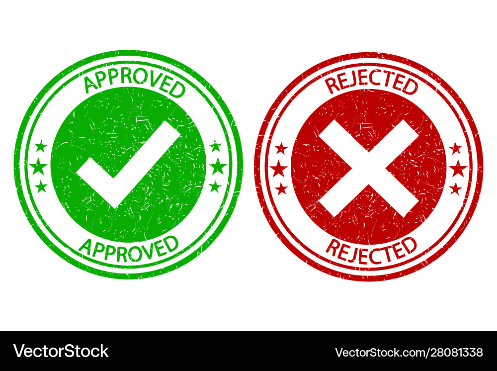 Approved rejected stamps Royalty Free Vector Image
