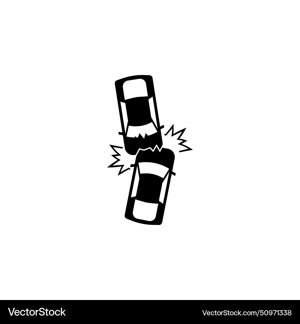 Car crash accident flat icon Royalty Free Vector Image