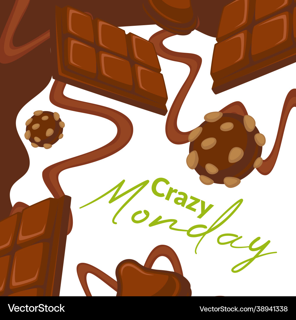 Crazy monday chocolate cookies with nuts Vector Image