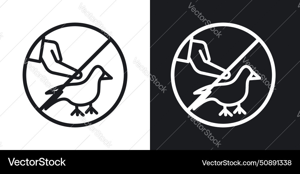 Do not feed birds sign icon set forbidden Vector Image