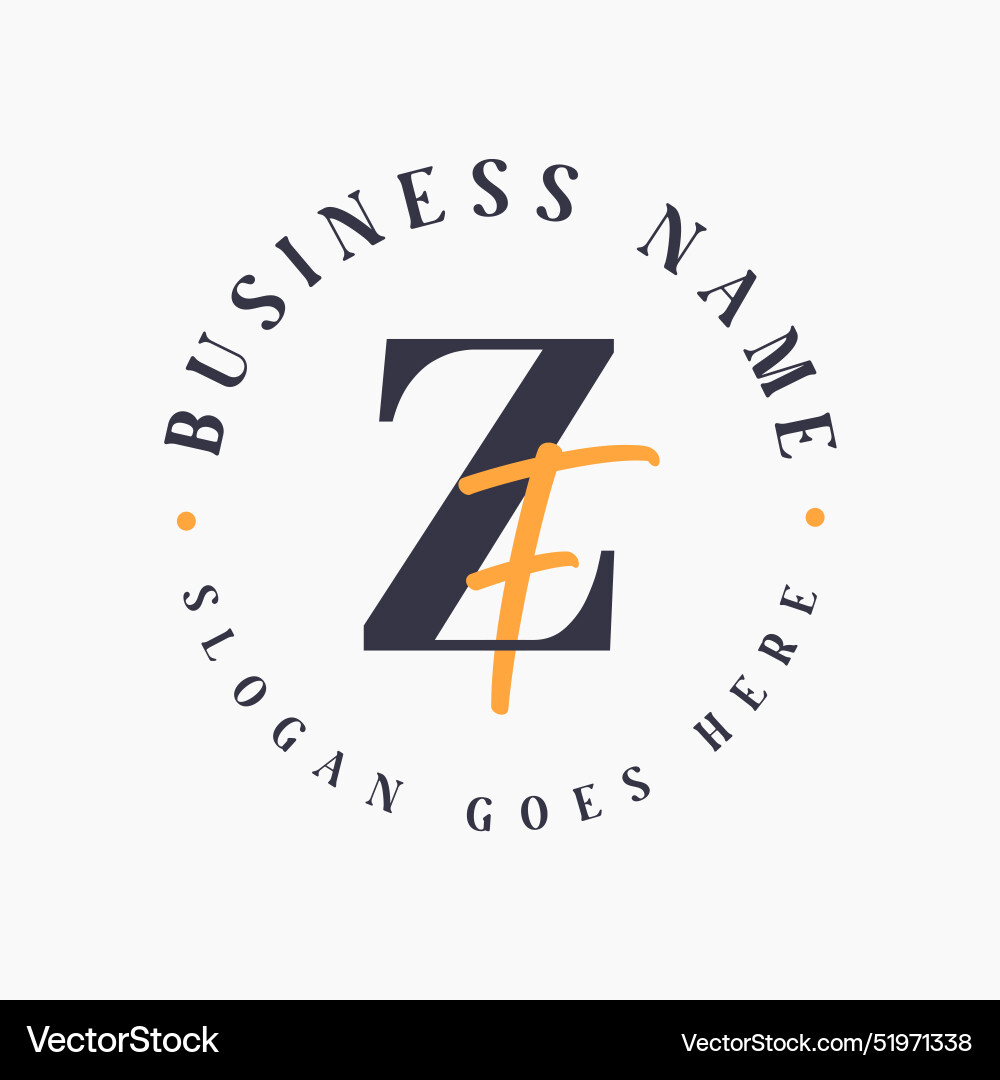 Elegant letter zf initials logo for corporate Vector Image