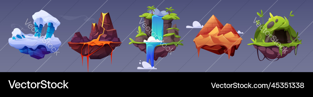 Fantastic flying land platforms for game ui design